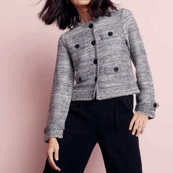 The Fold London | Jackets & Coats | The Fold London Sackville Wool Blend Metallic Button Down ...